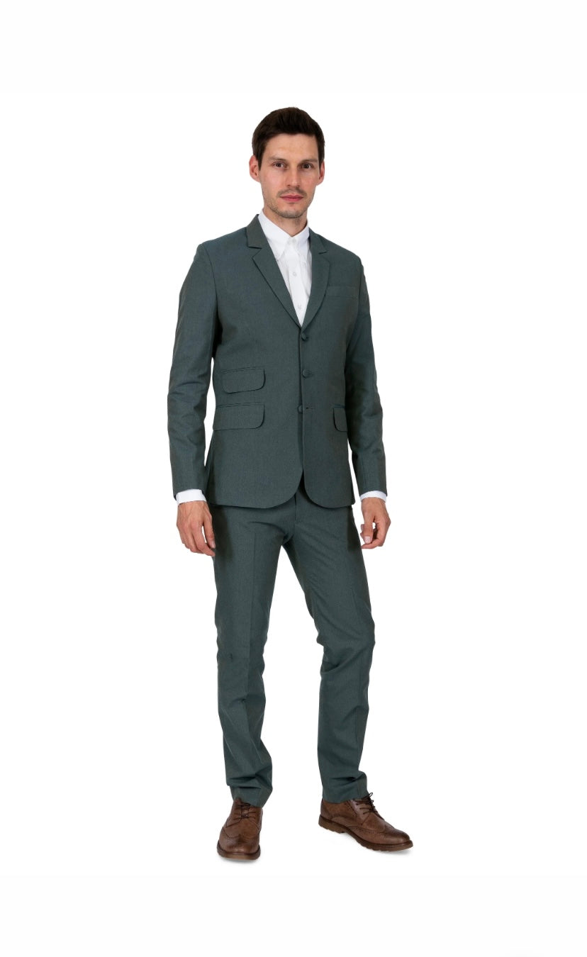 Relco Men’s Tonic Green Suit, Jacket and Trousers – Mod One